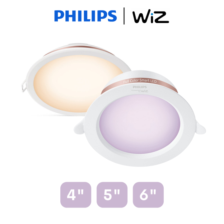 PHILIPS WiZ LED Smart Lighting Tunable White & RGB Downlight 4''/5''/6 ...