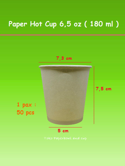 Paper Hot Cup / Gelas kertas 6,5 oz ( 180 ml ) Polos isi 50 pcs | Lazada Indonesia