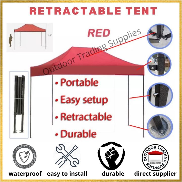 [ACTUAL PHOTO / COMPLETE SET] RETRACTABLE TENT 3m x 4.5m RETRACTABLE ...