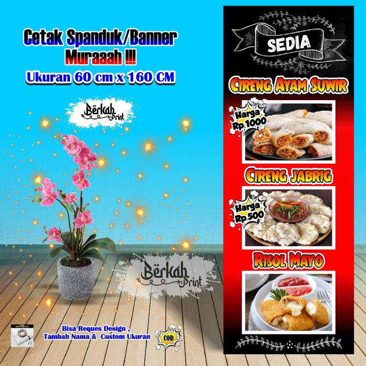 Spanduk Banner Aneka Gorengan & Risol Mayo Ukuran 60 cm x 160 cm ...