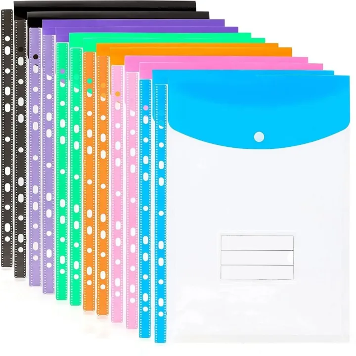 Loose Leaf A4 Expandable Binder Pocket 11 Holes Transparent Binder Cash Envelopes File Organizer ...