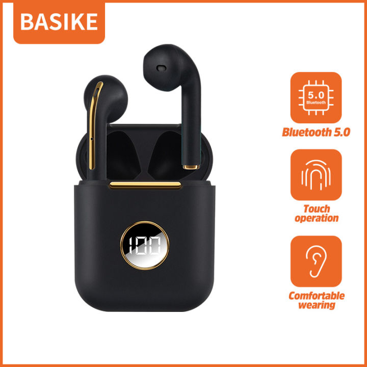 BASIKE Wireless Bluetooth Earphone TW11 TWS Stereo Headphones with Mic ...