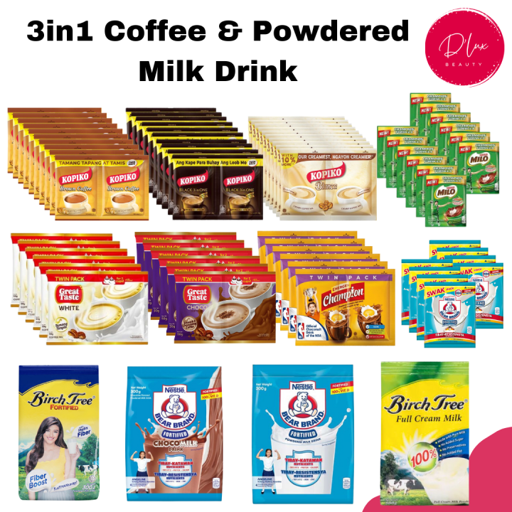 KOPIKO 3 IN 1 INSTANT COFFEE BLANCA BLACK BROWN MOCHA LATTE GREAT TASTE ...