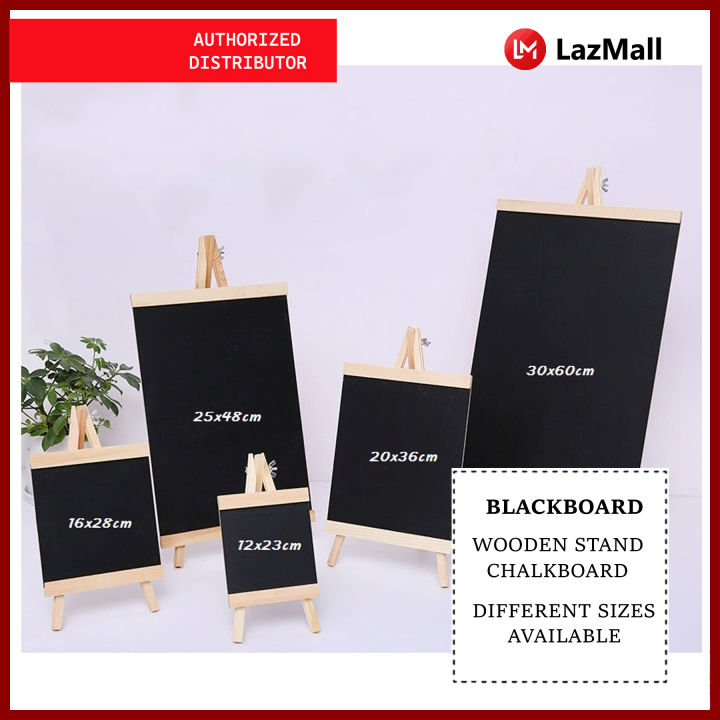 Desktop Blackboard with Stand Menu Board Chalk Board Wooden Stand ...