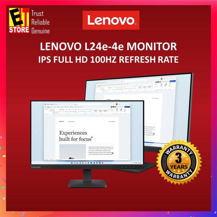 Lenovo L24-4e 24" / L27i-4A 27"/ WLED IPS / FULL HD 1920 x 1080 / 100Hz ...