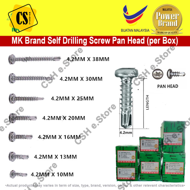 SELF DRILLING SCREW PAN HEAD DS-PH 8# 4.2MM ZPH METAL SCREW ALUMINIUM ...