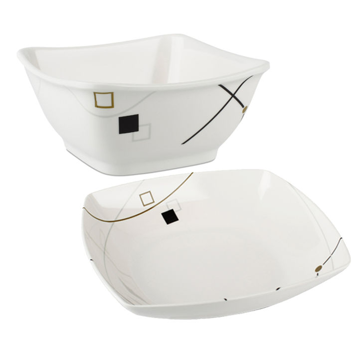Melawares Deco 6 inch / 8 inch Melamine Plastic Square Bowl | Lazada PH
