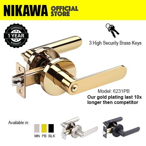 NIKAWA 62 series Lever Lock 6231 Replace Round Knob Room Door Lock, HDB ...