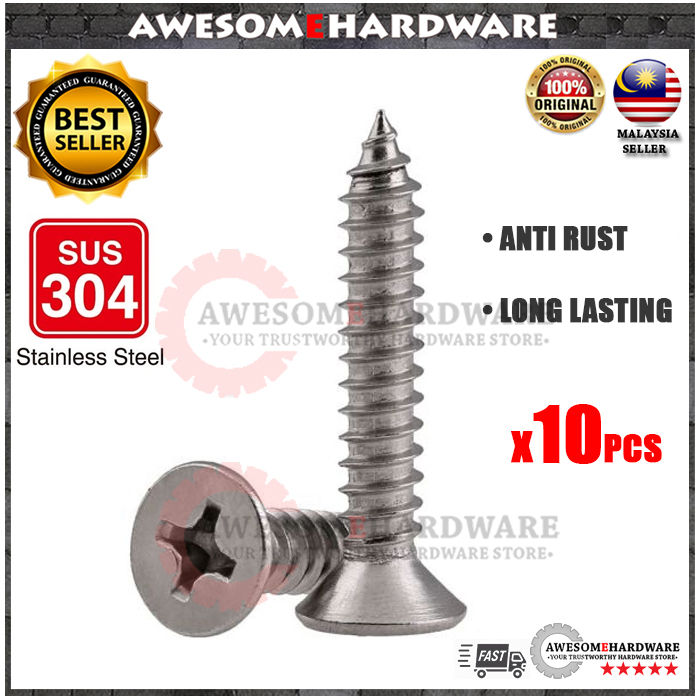 (10PCS) 8# 4.2MM SUS304 STAINLESS STEEL ANTI-RUST SELF TAPPING SCREW ...