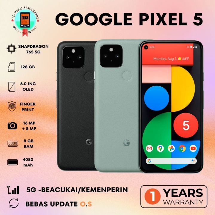 Google Pixel 5 8/128GB Super Istimewa Mulus Seperti Baru Imei Terdaftar ...