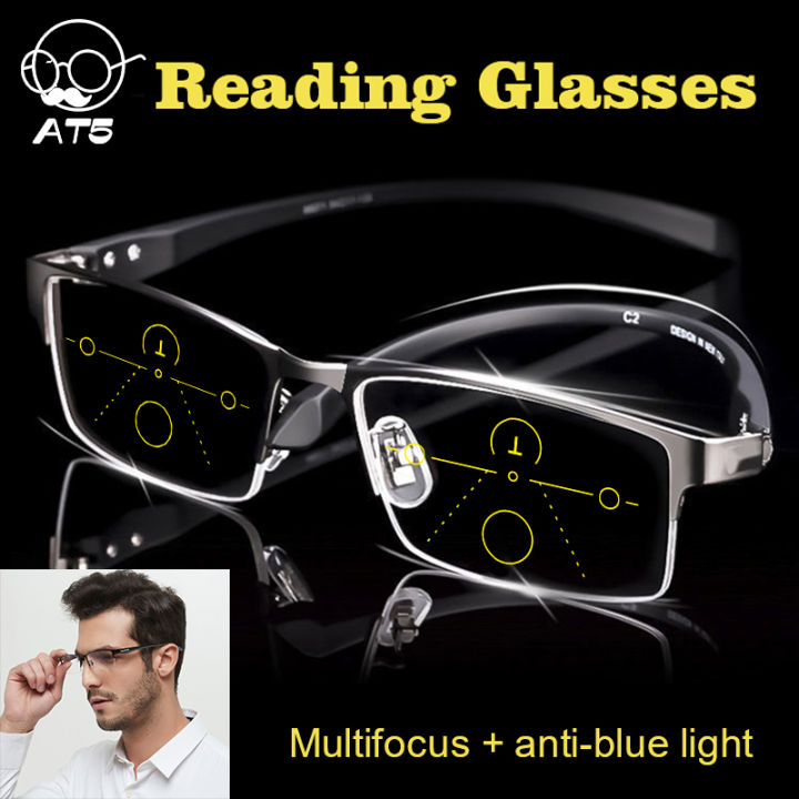 New Progressive Multifocal Reading Glasses Men Anti Blue Light ...