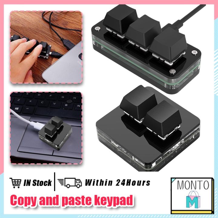 Sikai Black 2 Key Keyborad ABS Mini Mechanical Keyboard 3 Keys Copy Paste Keyboard with USB ...