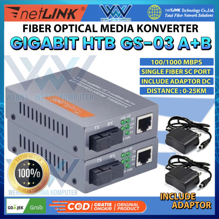 NETLINK HTB-GS-03 A+B 100/1000M Fiber Optic Ethernet Media Converter GIGABIT | Lazada Indonesia