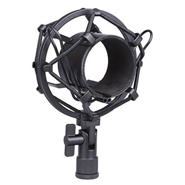 Professional Condenser Microphone Shock Mount Holder Mic Studio Recording Bracket Mic Clip Black ...