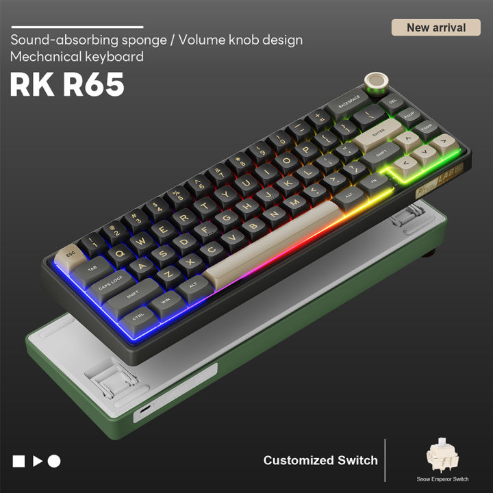 Royal Kludge RK R65 Knob 65% Gasket Mechanical Keyboard | Lazada Indonesia
