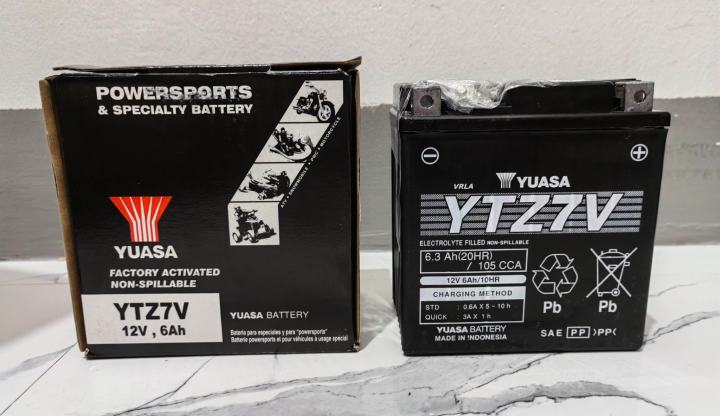 YUASA BATTERY MAINTENANCE FREE 6V 7V - NMAX V1 V2, AEROX V1 V2, PCX 160 ...
