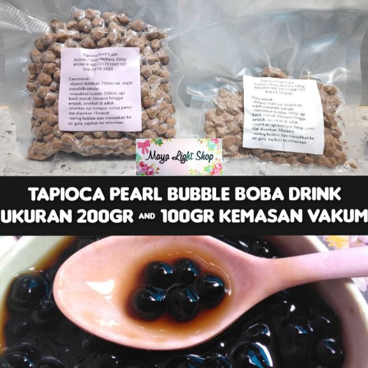 Bubble tapioca pearl 200gr boba drink minuman bubble black kekinian halal bubble tea | Lazada ...