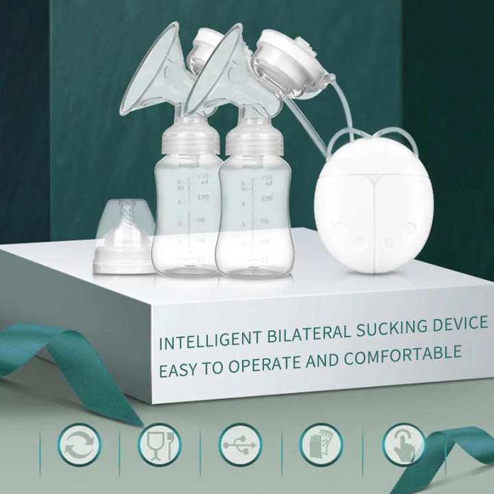 Double Usb Electric Breast Pump With Dual Bottles Automatic Powerful ...