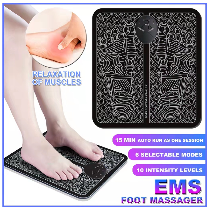 Electric EMS Foot Massage Pad Feet Acupuncture Stimulator Massager Foot Massage Cushion | Lazada PH