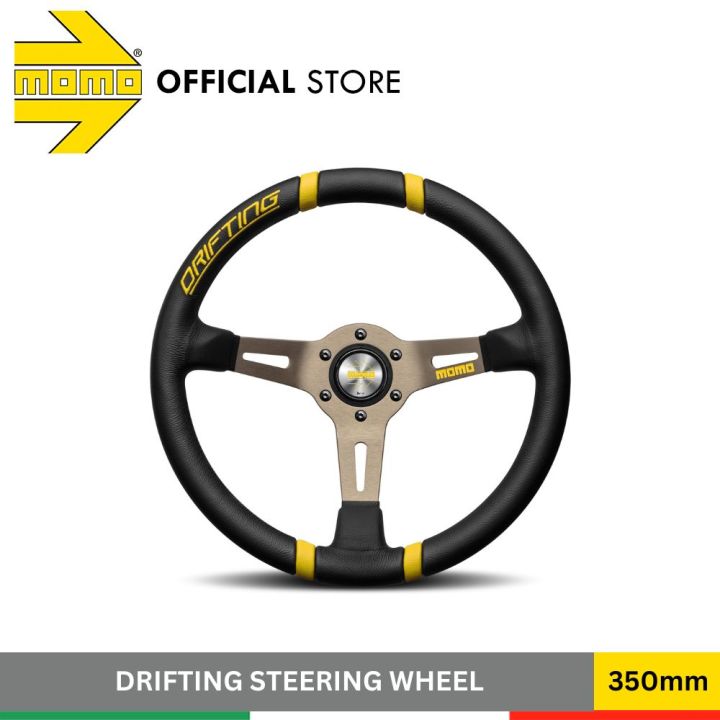 MOMO Drifting Steering Wheel Yellow/Black 350mm | Lazada PH
