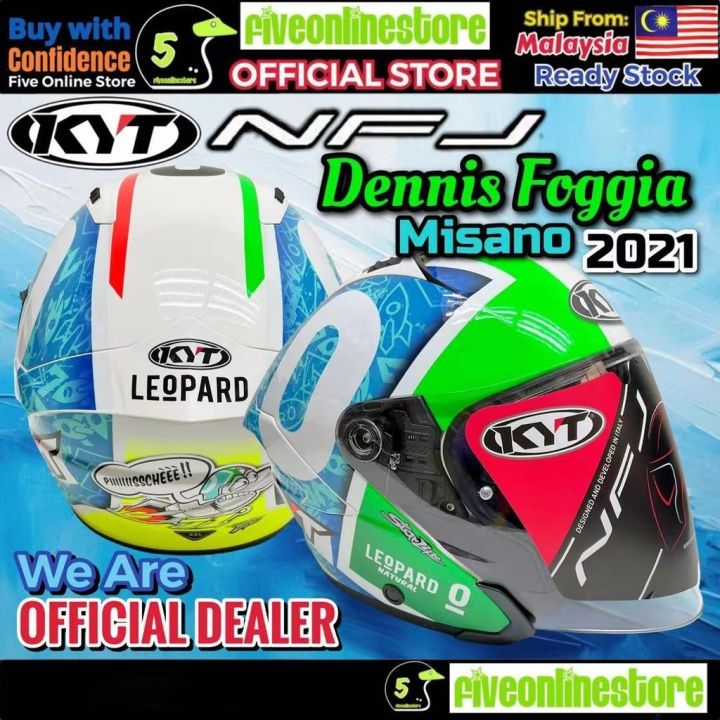 KYT NFJ Helmet Dennis Foggia 2021 X Series 100% ORIGINAL Double Visor ...