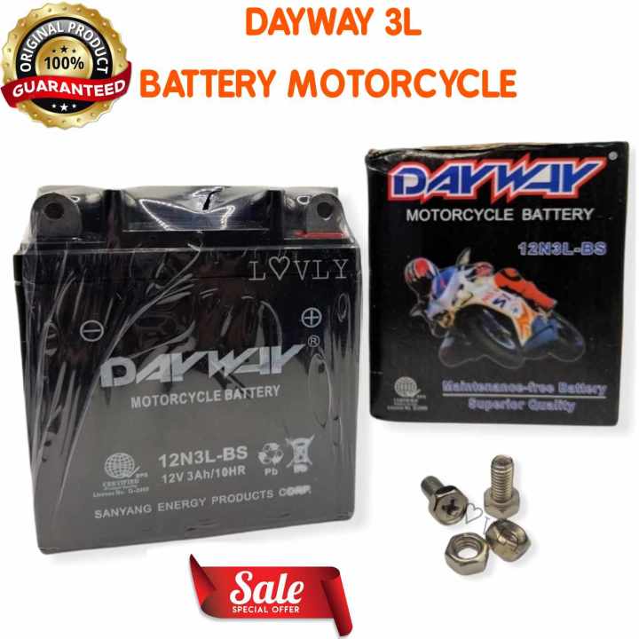KAWASAKI CT 150 Dayway 3L Motorcycle Battery 12v Battery Motor 12N 3L ...