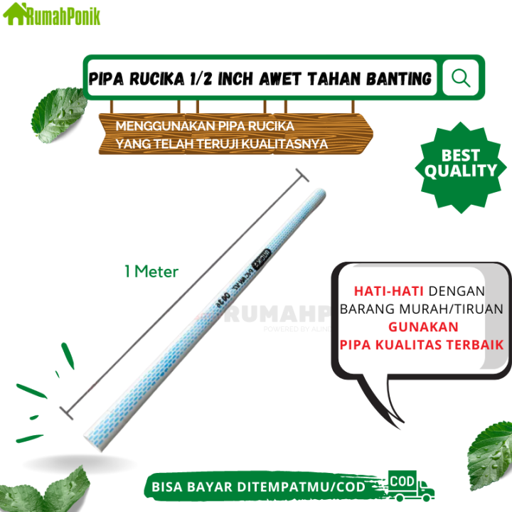 Pipa PVC 1/2 Inch Rucika AW Potongan 1 Meter | Lazada Indonesia