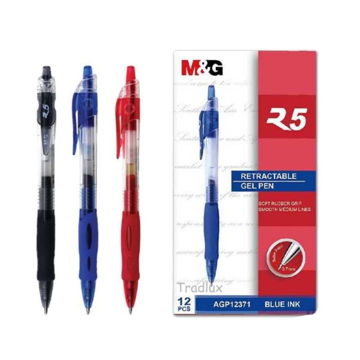 M&G R5 0.7mm Retractable Gel Pen (Black,Blue,Red,Colour)/ Pen Basah 0.7mm /pen hitam/pen biru ...