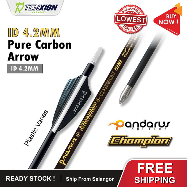 TenXion Archery PANDARUS ID4.2MM Pure Carbon Arrow Champion Spine 400 ...