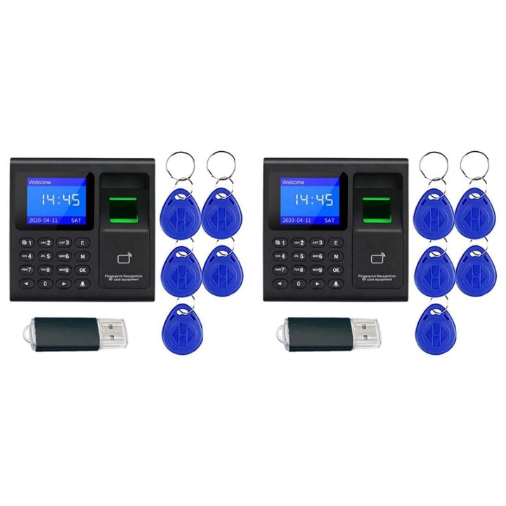 2X Time Attendance Machine Fingerprint Password Time Clock for Employee ...