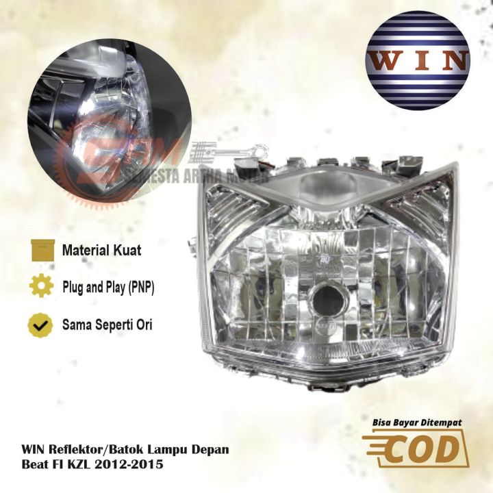 Lampu Depan Reflektor Honda Beat Fi Injection Headlamp Mika Kaca Motor ...