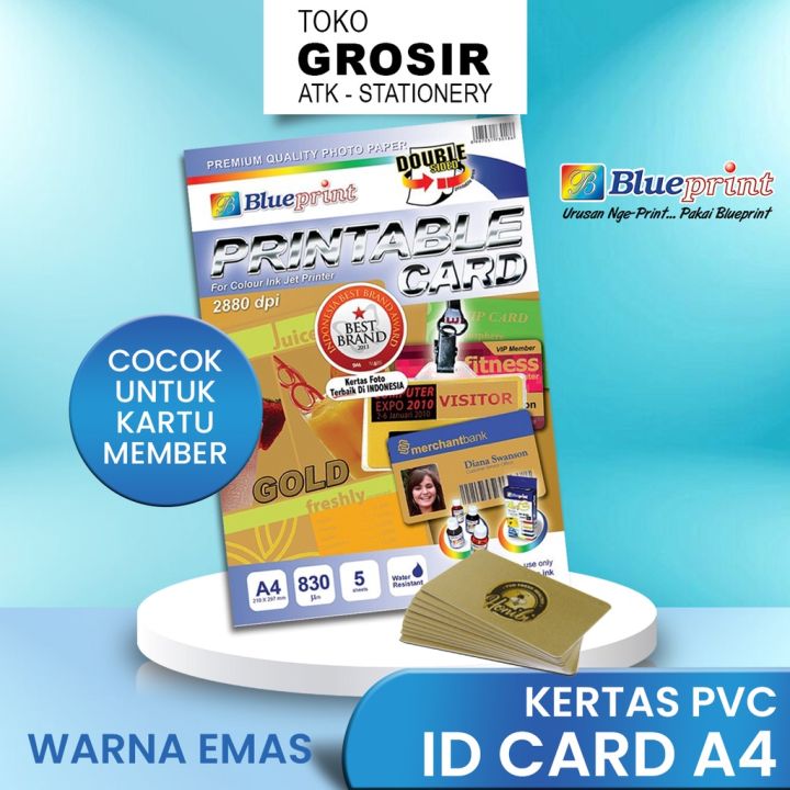 ID Card Bahan GOLD SILVER Cetak id card sendiri Printable Card ...
