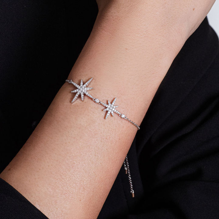 APM Monaco Six-pointed Star Silver Bracelet Female High-end Fashion ...