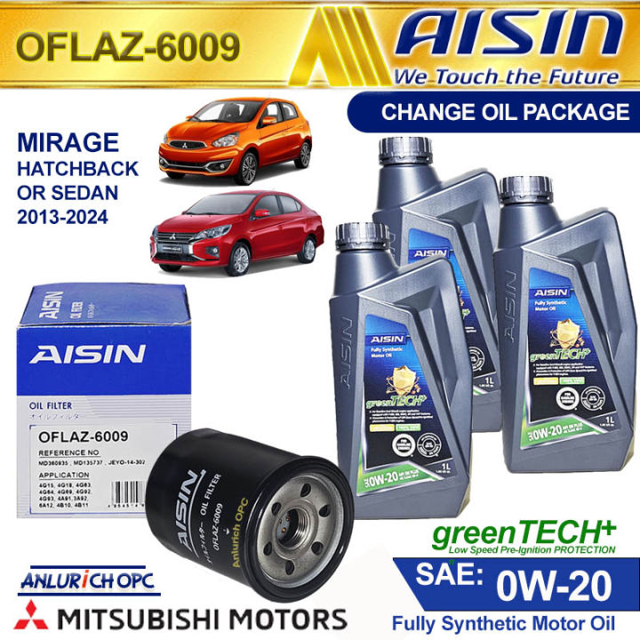 AISIN FULLY SYNTHETIC CHANGE OIL PACKAGE 0W-20 MIRAGE G4 3 LITERS | Lazada PH