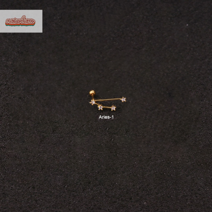 NCSW ต่างหูสตั๊ดสแตนเลสสำหรับผู้หญิงแฟชั่นเครื่องประดับเจาะหูเพทาย ...