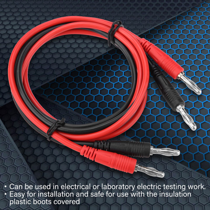 P1041 2Pcs 4mm Banana Plug to Banana Plug Test Cable Multimeter Testing ...