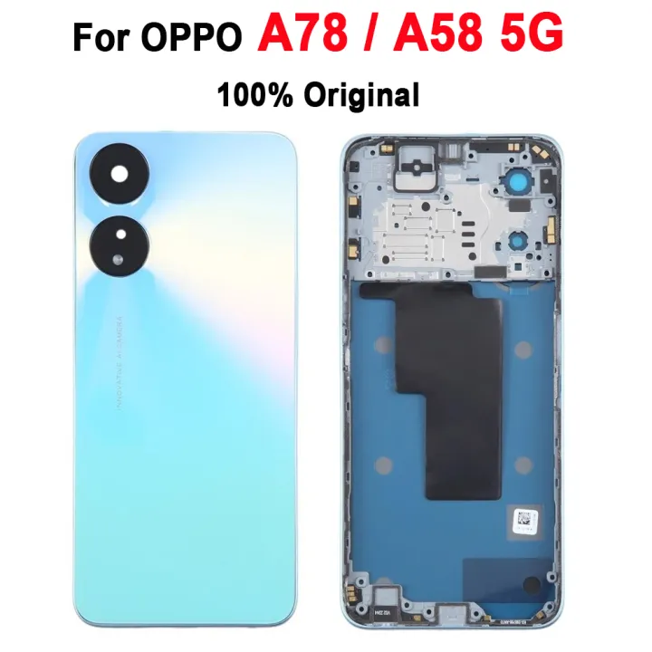 Original Back Cover For OPPO A78 / A58 5G with Middle Frame Replacement ...