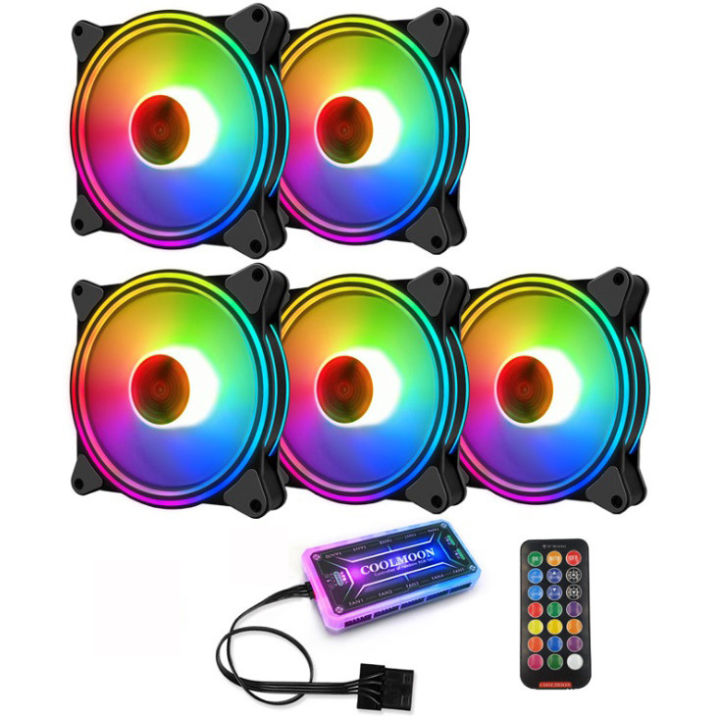 Bộ kit fan led RGB gồm 3 fan và hud điều khiển chạy đồng bộ qua hud ...