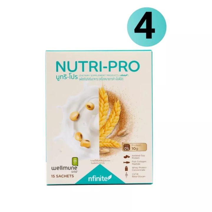 NUTRI-PRO 4 กล่อง ผลิตภัณฑ์เสริมอาหารโปรตีนสกัดจากถั่วเหลือง ( 1 กล่อง ...