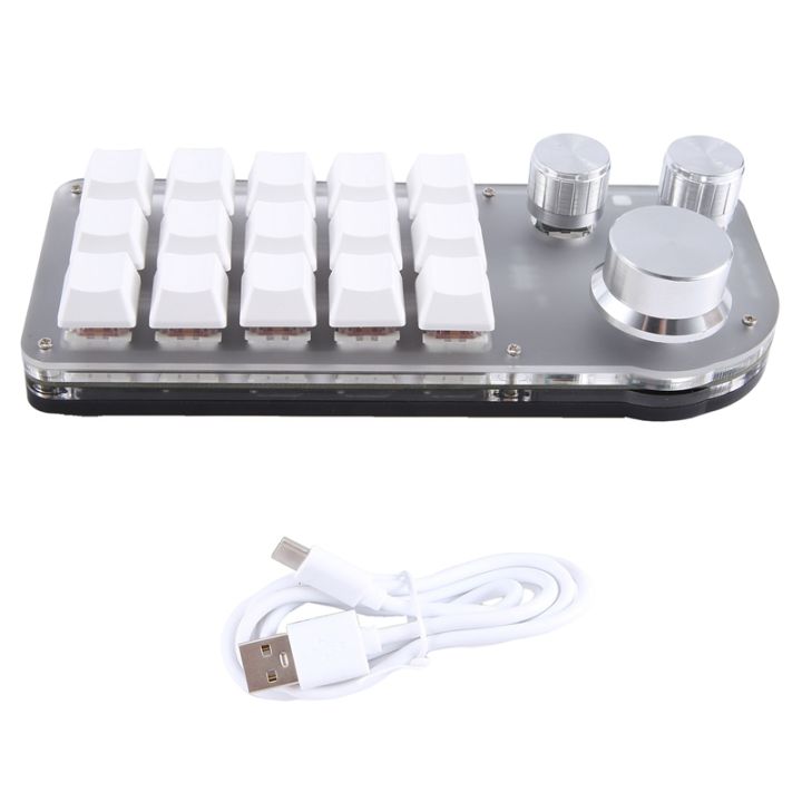Programming Macro Custom 15 Keys 3 Knob Keyboard RGB Copy Paste Mini ...