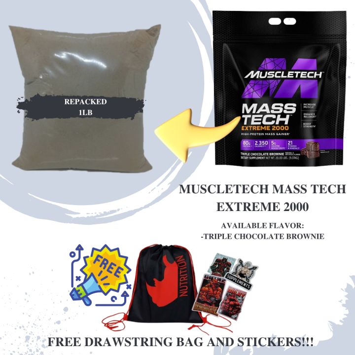 Muscletech Mass Tech Extreme 2000 1lb Free Sling Bag And Stickers Lazada Ph