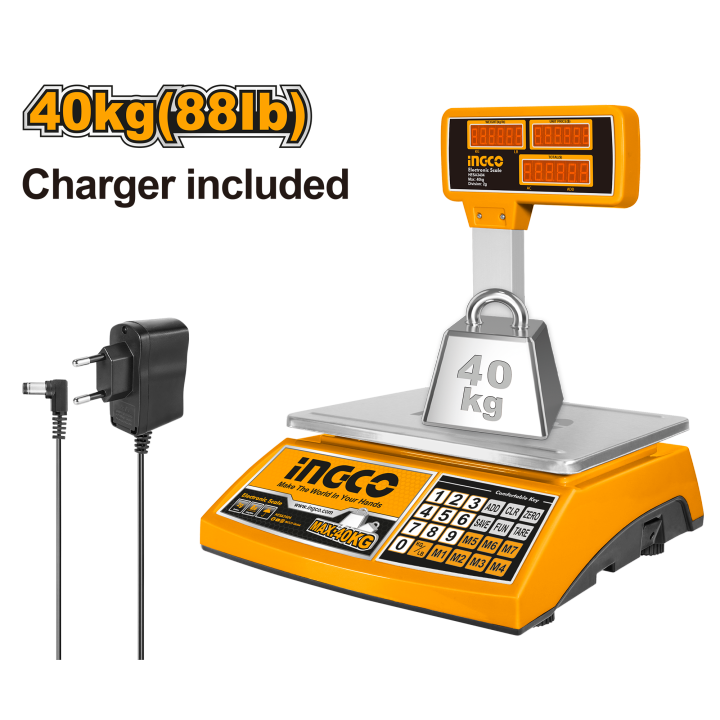 INGCO HESA3404 Heavy Duty 40Kg Electronic Weighing Scale IPT | Lazada PH