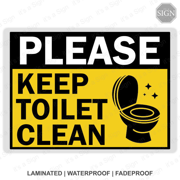 Keep Toilet Clean Sign - Laminated Signage Waterproof - A4 Size | Lazada PH