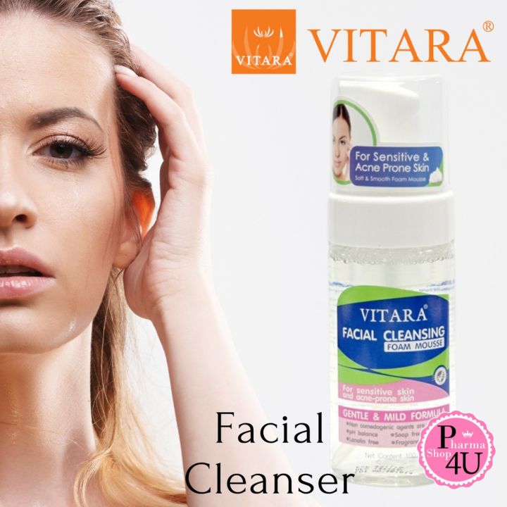 Vitara Facial Cleansing Foam Mousse 100mL ไวทาร่า โฟม มูส ล้างหน้า สูตร ...