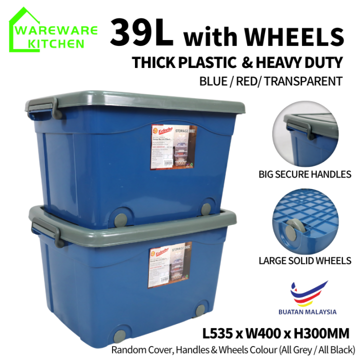 39 Litre Storage Box with Wheels/ Kotak Simpanan dengan Roda/ Bekas ...