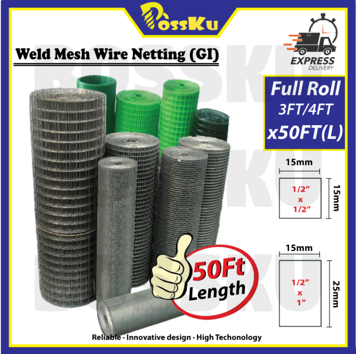 【3'&4' x 50'】Galvanized & PVC Coated Green BRC Welded Wire Mesh Net ...