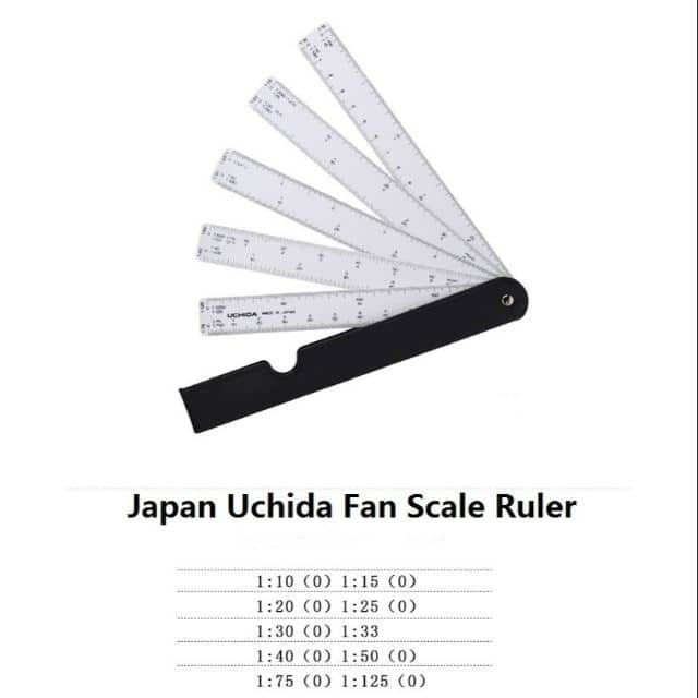 Japan Uchida Fan Shape Architects Scale Ruler | Lazada