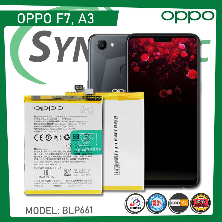 For OPPO F7, A3 Battery Original, Model: BLP661 High Quality Phone ...