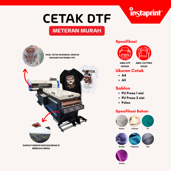 Cetak DTF Meteran Murah / Print DTF Meteran / Sablon Digital | Lazada Indonesia