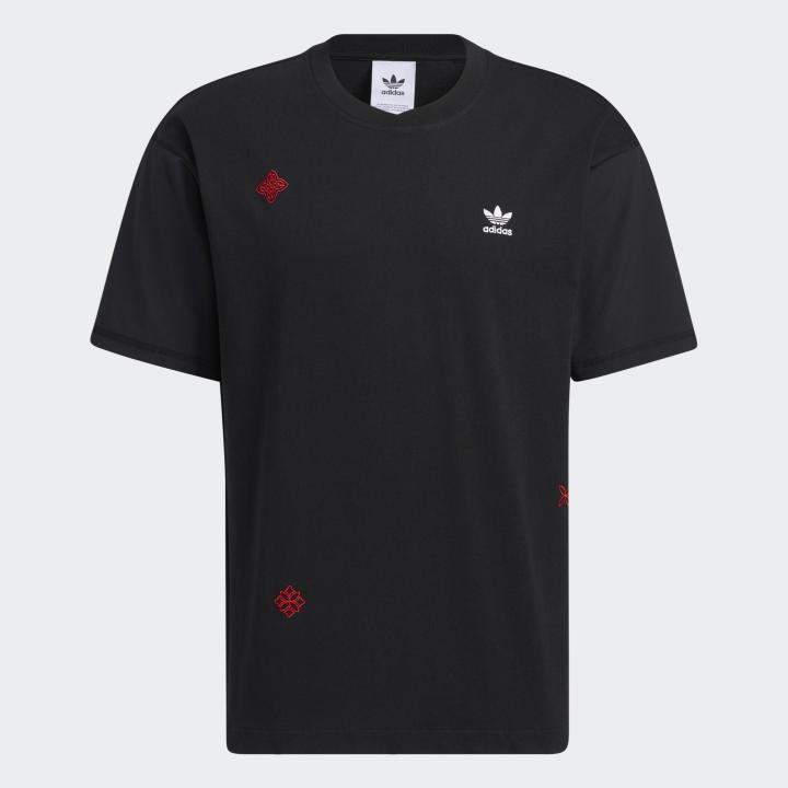 adidas ไลฟ์สไตล์ เสื้อยืดผ้าเนื้อหนา CNY Unisex สีดำ HD0332 | Lazada.co.th
